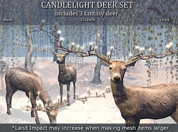 Second Life Marketplace - LOVE SUPERSTORE - CANDLELIGHT DEER SET